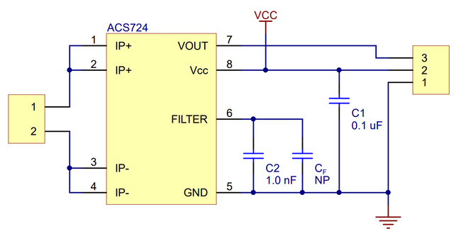 ACS724 Current Sensor Carrier -2.5A to +2.5A #4040 / 디바이스마트