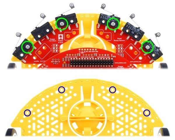 Pololu - Left Bumper Switch Assembly for Romi/TI-RSLK MAX (Through-Hole ...