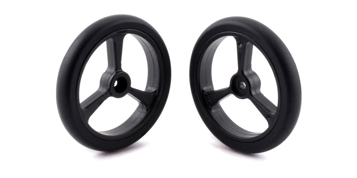 Pololu Wheel for Micro Servo Splines (21T, 4.8mm) - 40×7mm, Black, 2-Pack