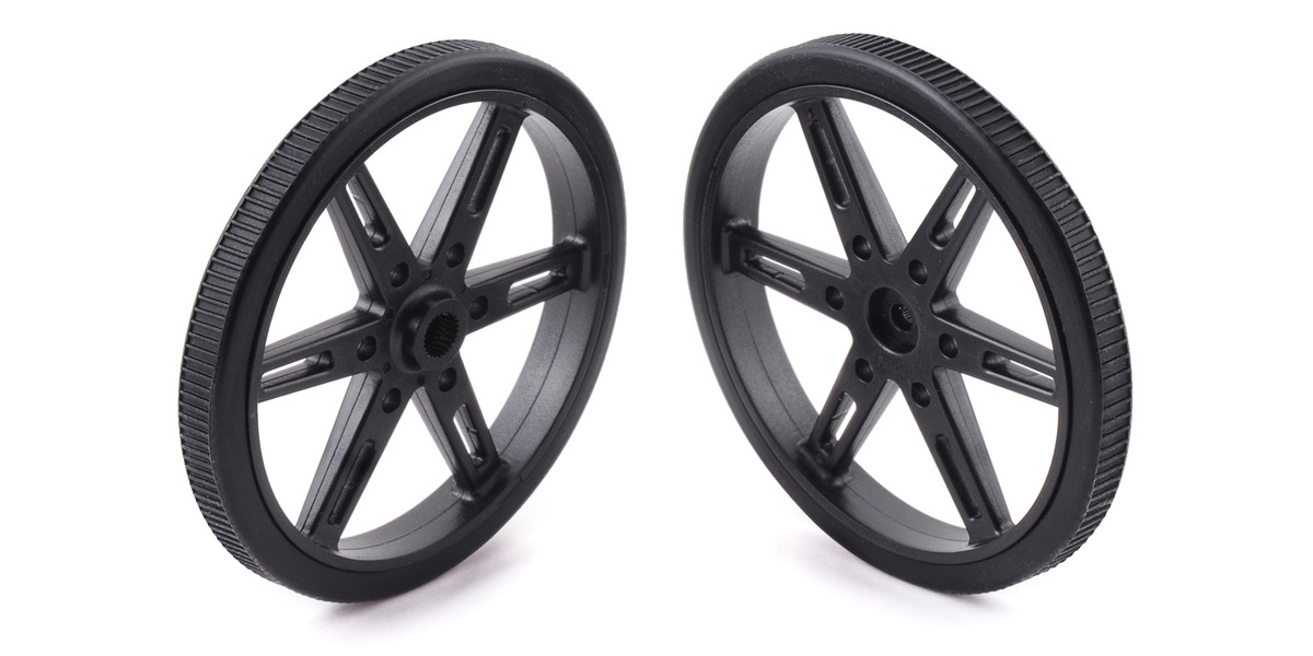 Pololu Wheel for Standard Servo Splines (25T, 5.8mm) - 70×8mm, Black, 2 ...