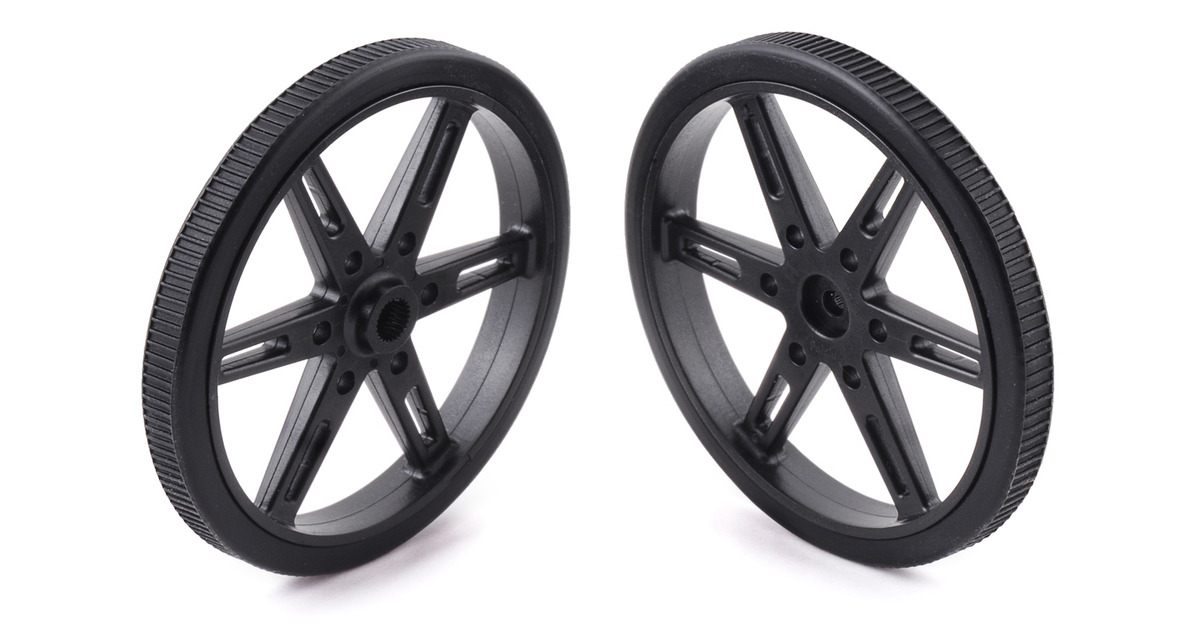 Pololu Wheel for Standard Servo Splines (25T, 5.8mm) - 70×8mm, Black, 2 ...