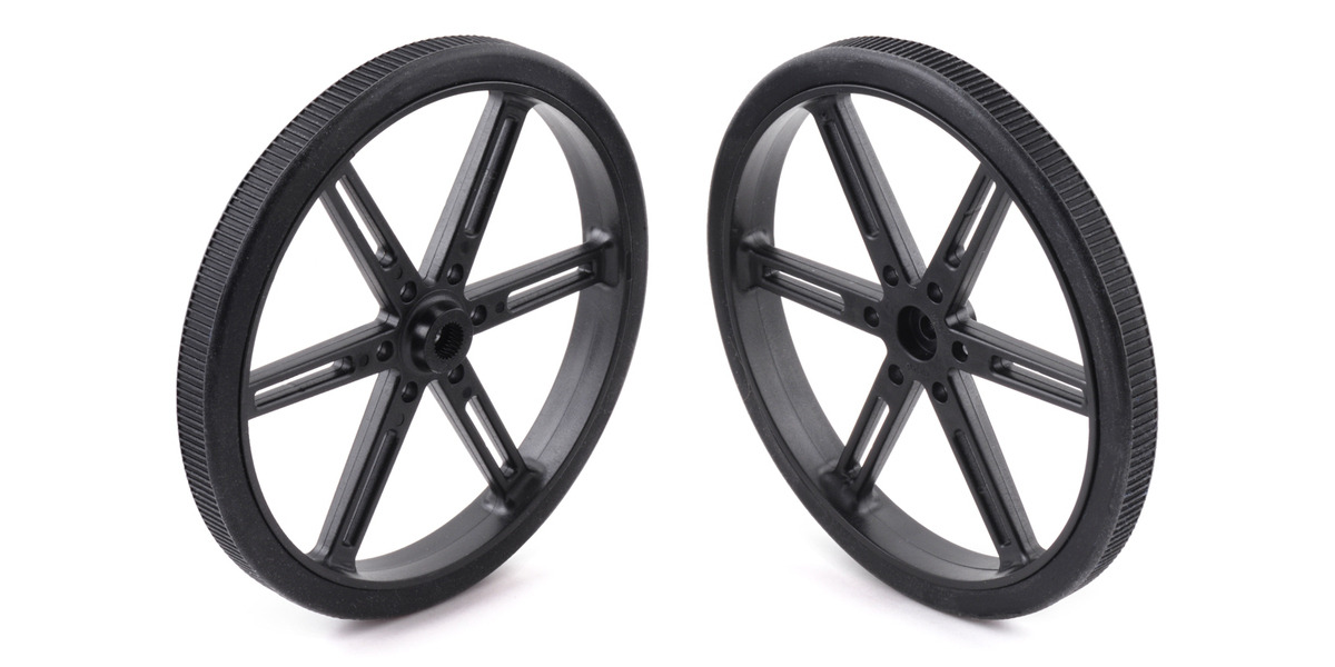 Pololu Wheel for Standard Servo Splines (25T, 5.8mm) - 90×10mm, Black ...