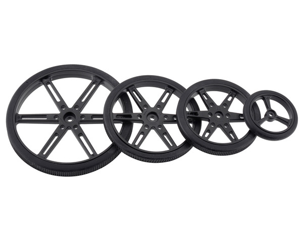 Pololu Wheel for Standard Servo Splines (25T, 5.8mm) - 70×8mm, Black, 2 ...
