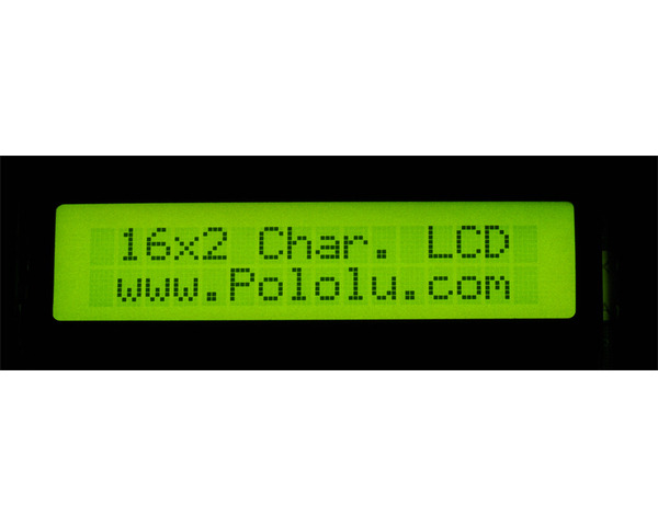 Pololu - 16x2 Character LCD with LED Backlight (Parallel Interface), Black on Green
