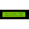 Pololu - 16x2 Character LCD with LED Backlight (Parallel Interface), Black on Green