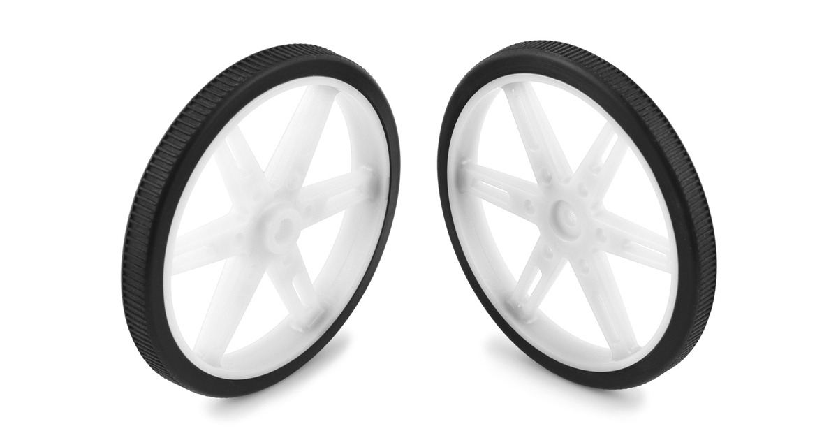 Pololu Wheel for Standard Servo Splines (25T, 5.8mm) - 70×8mm, White, 2 ...