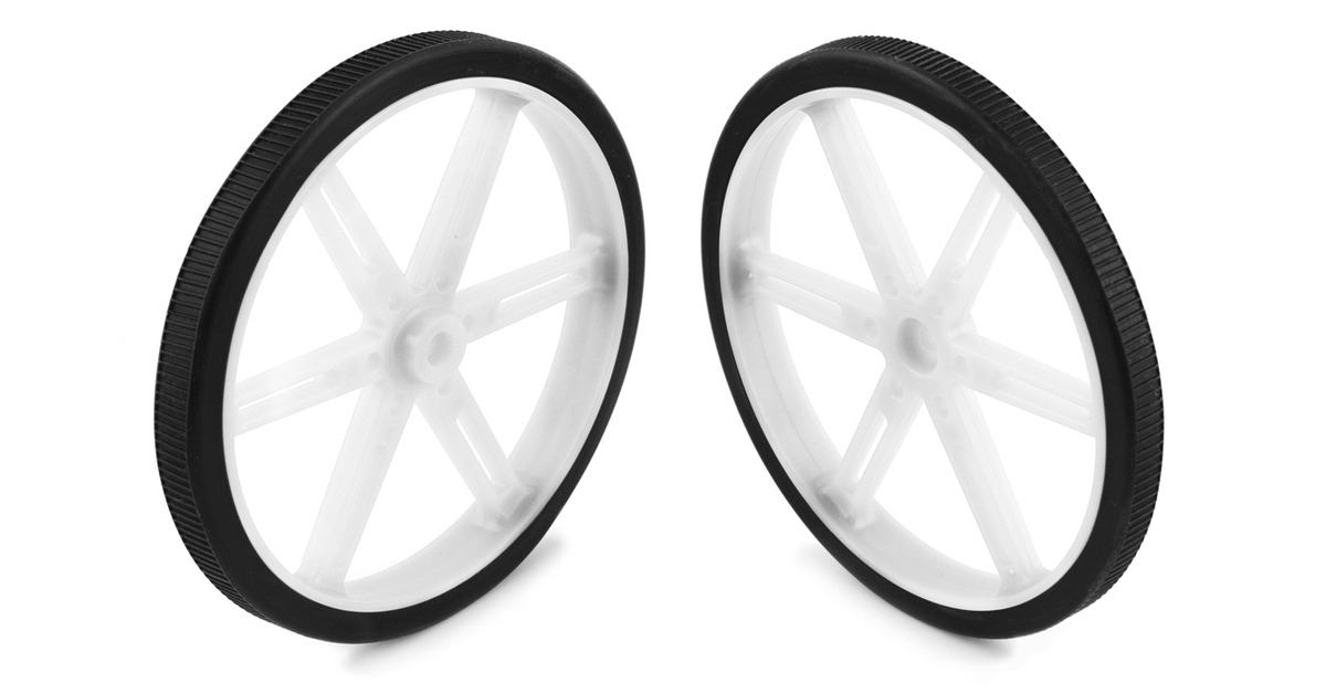 Pololu Wheel for Standard Servo Splines (25T, 5.8mm) - 90×10mm, White ...