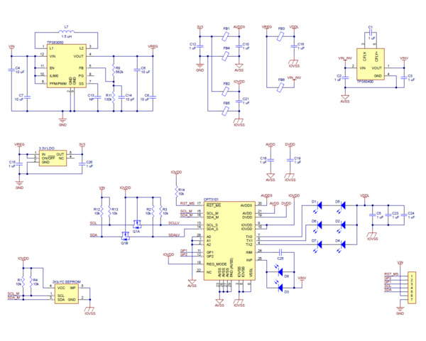 Pololu - 3-Channel Wide FOV Time-of-Flight Distance Sensor for TI-RSLK MAX Using OPT3101