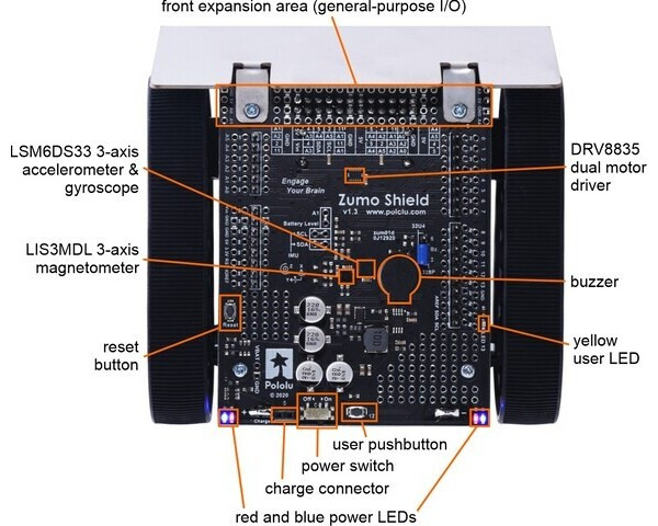 Pololu - Zumo Robot for Arduino (Assembled with 75:1 HP Motors)