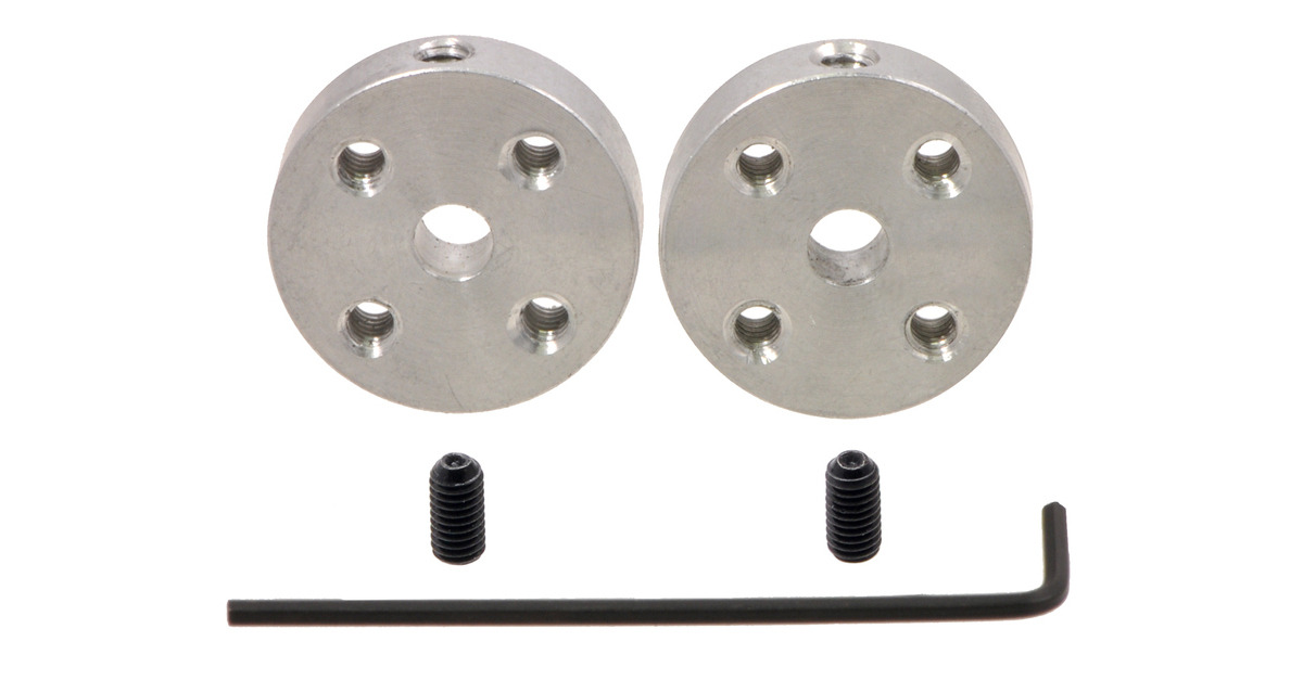 Pololu Universal Aluminum Mounting Hub for 4mm Shaft, #4-40 Holes (2-Pack)