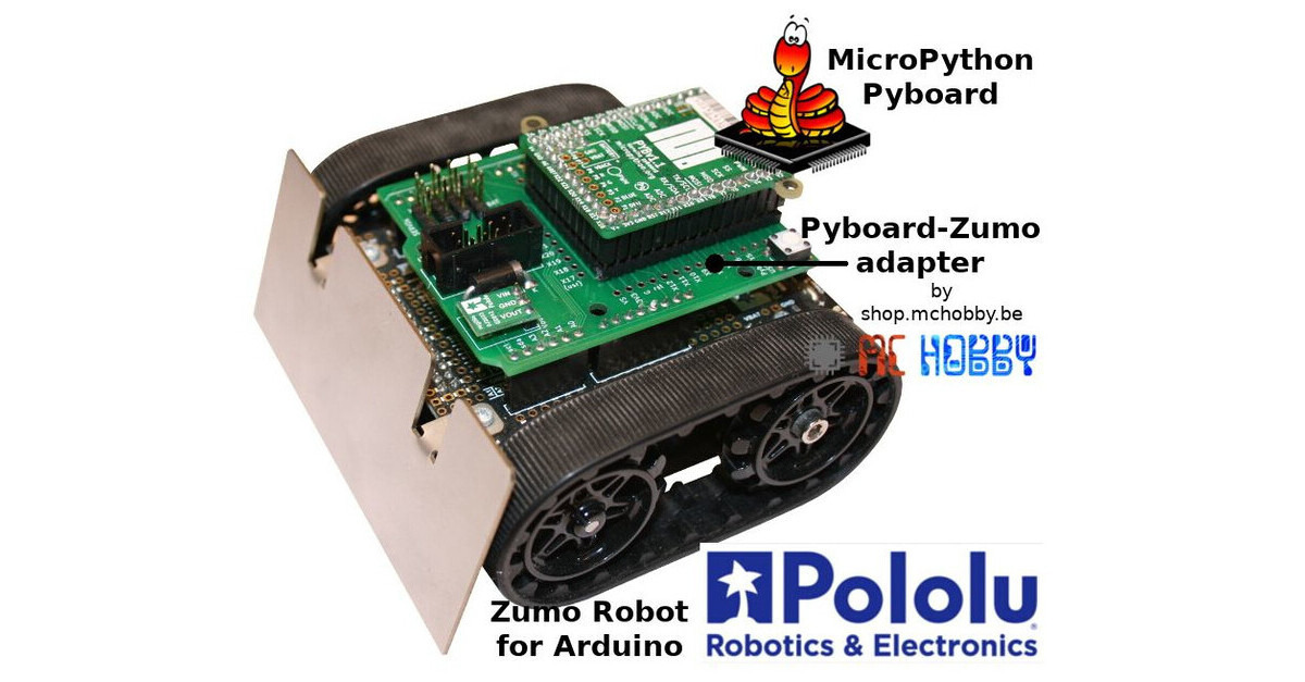 Pololu - Zumo adapter for MicroPython Pyboard by MCHobby