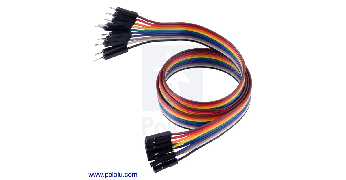 Pololu - Ribbon Cable Premium Jumper Wires 10-Color M-F 24" (60 cm)