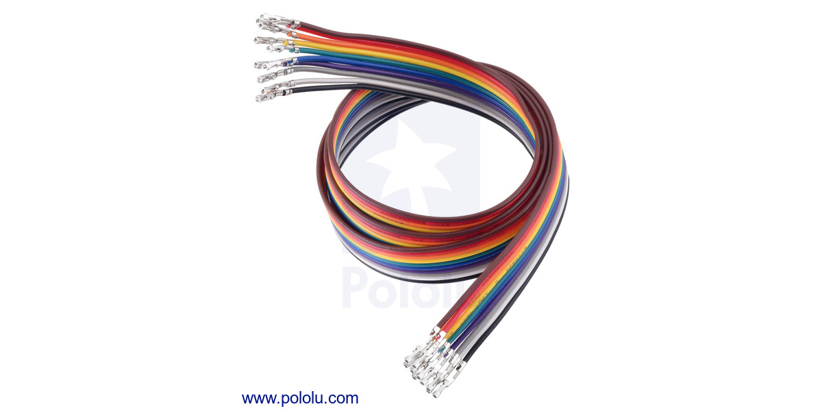Pololu - Ribbon Cable with Pre-Crimped Terminals 10-Color F-F 24" (60 cm)