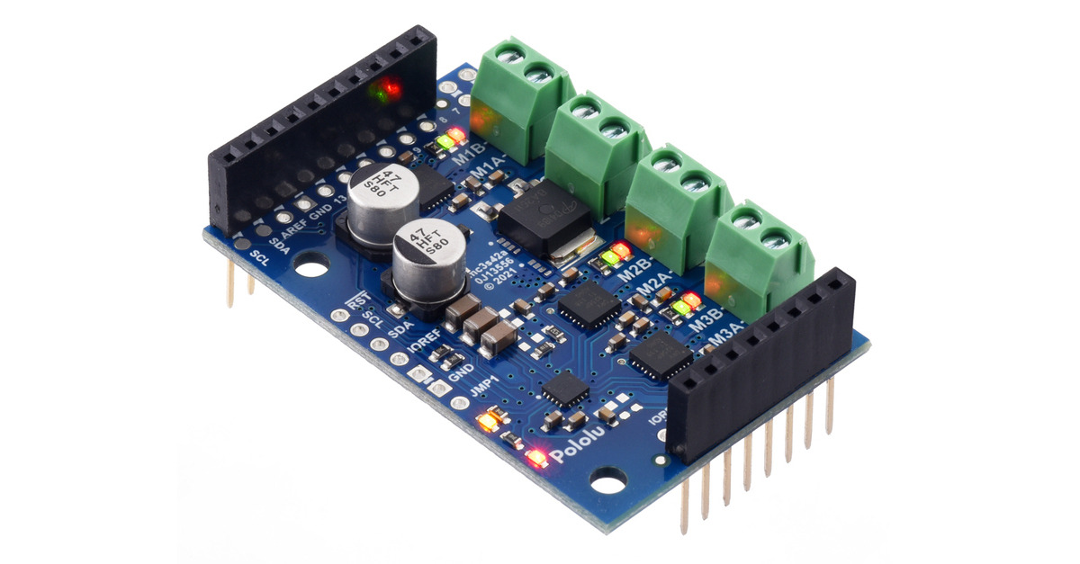 Pololu - Motoron M3S256 Triple Motor Controller Shield for Arduino (Connectors Soldered)