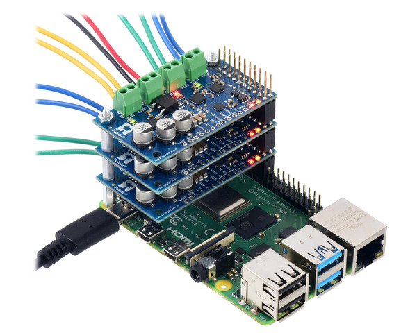 Pololu - Motoron M3H256 Triple Motor Controller for Raspberry Pi ...