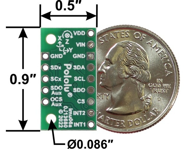 Pololu - LSM6DSO 3D Accelerometer and Gyro Carrier with Voltage Regulator