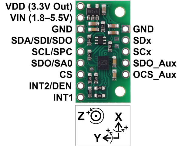 Pololu - LSM6DSO 3D Accelerometer and Gyro Carrier with Voltage Regulator