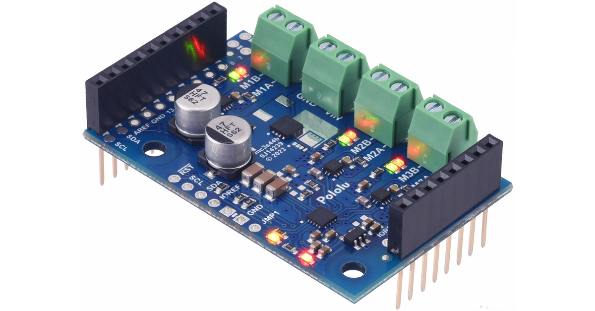 Pololu - Motoron M3S550 Triple Motor Controller Shield for Arduino ...