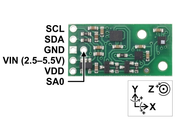 Pololu - AltIMU-10 v6 Gyro, Accelerometer, Compass, and Altimeter ...