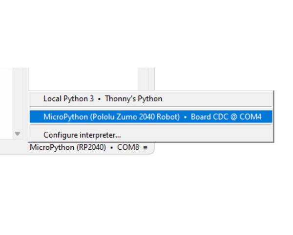 Pololu - 5.3. Using the Thonny editor