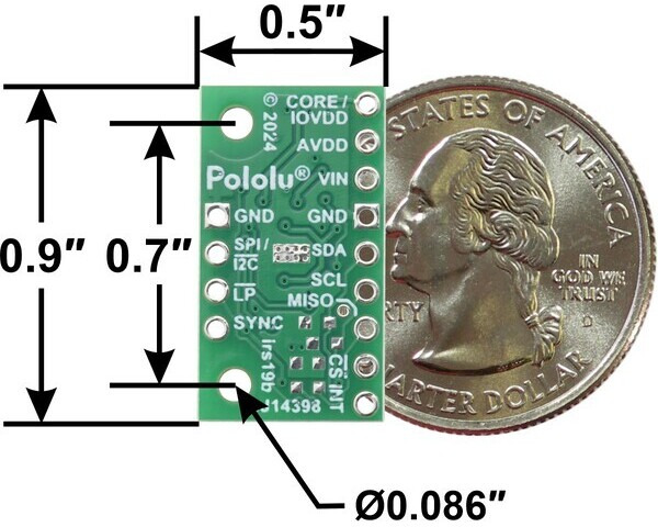 VL53L8CX Time-of-Flight 8×8-Zone Distance Sensor Carrier with Voltage ...