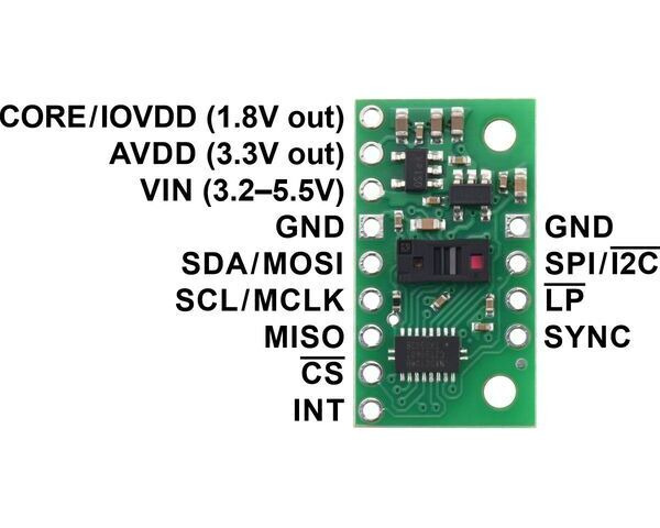 Pololu - VL53L8CX Time-of-Flight 8×8-Zone Distance Sensor Carrier with ...