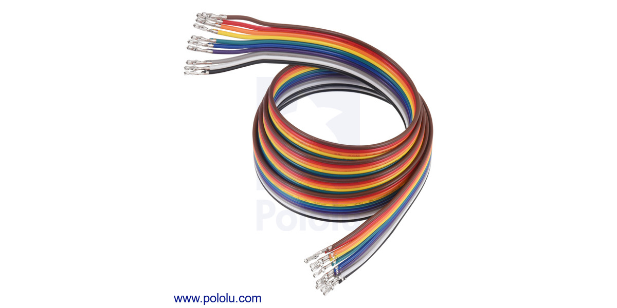 Pololu - Ribbon Cable with Pre-Crimped Terminals 10-Color F-F 36" (90 cm)