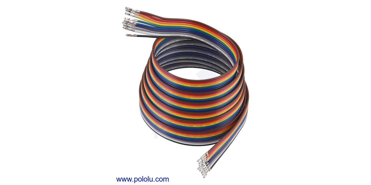 Pololu - Ribbon Cable with Pre-Crimped Terminals 10-Color F-F 60" (150 cm)