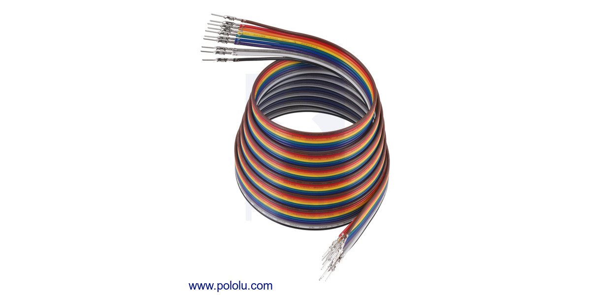 Pololu - Ribbon Cable with Pre-Crimped Terminals 10-Color M-M 60" (150 cm)