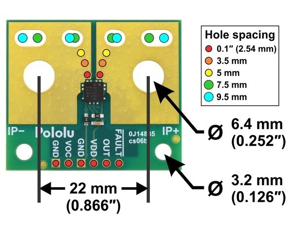 Pololu - ACS37220LEZATR-150B5 Current Sensor Large Carrier -150A to ...