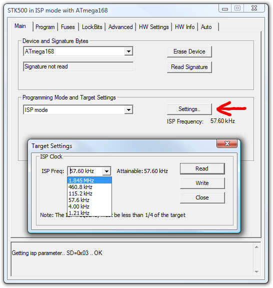 Pololu - 3.c.1. Using Advanced Features of AVR Studio 4