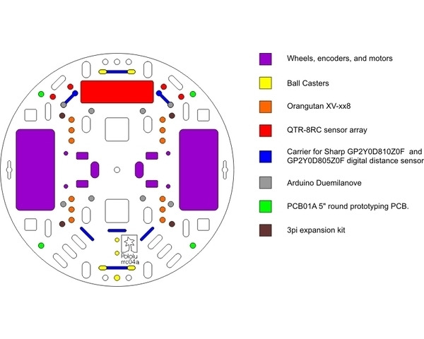Pololu 5" Robot Chassis RRC04A Transparent Clear