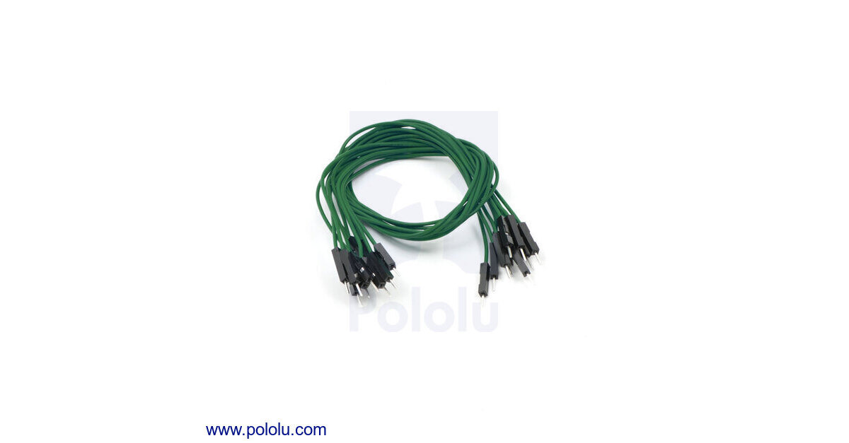 Pololu - Premium Jumper Wire 10-Pack M-M 12" Green