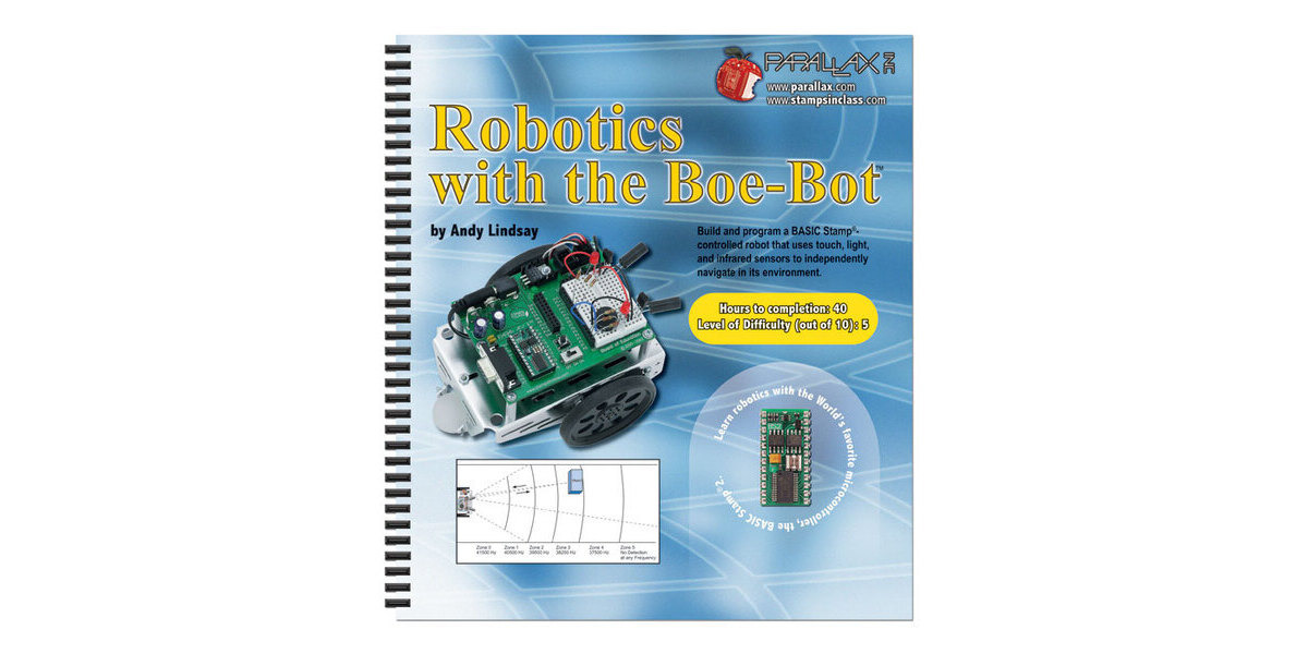 Pololu - Robotics with the Boe-Bot text included in the Boe-Bot Robot Kit.