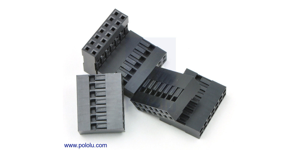 Pololu - 0.1" (2.54mm) Crimp Connector Housing: 2x7-Pin 5-Pack