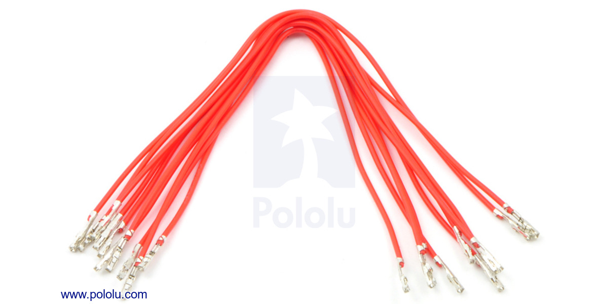 Pololu - Wires with Pre-Crimped Terminals 10-Pack F-F 6" Red