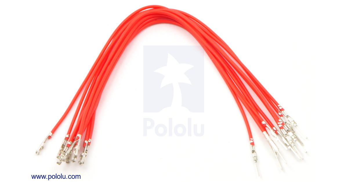Pololu - Wires with Pre-Crimped Terminals 10-Pack M-F 6" Red