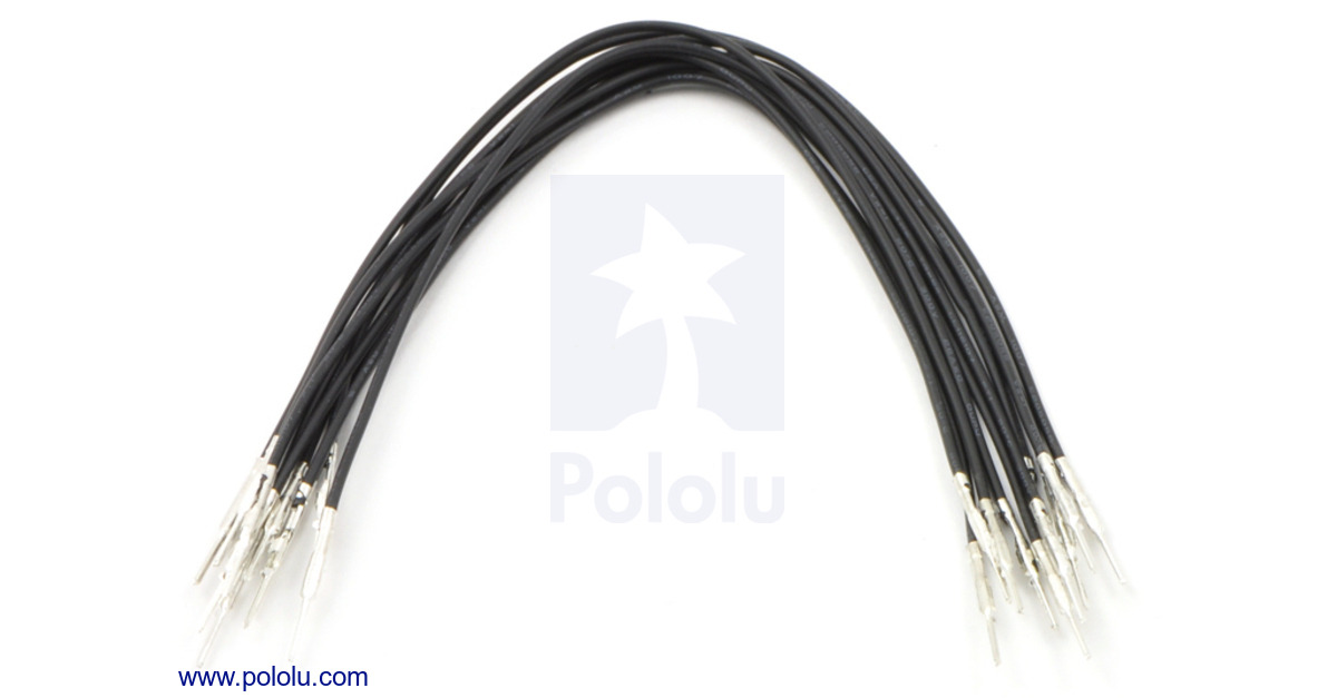 Pololu - Wires with Pre-Crimped Terminals 10-Pack M-M 6" Black