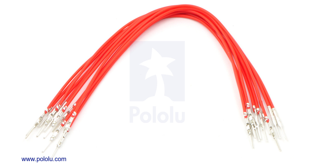 Pololu - Wires with Pre-Crimped Terminals 10-Pack M-M 6" Red