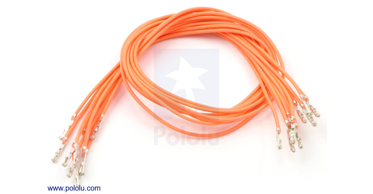 Pololu - Wires with Pre-Crimped Terminals 10-Pack F-F 12" Orange