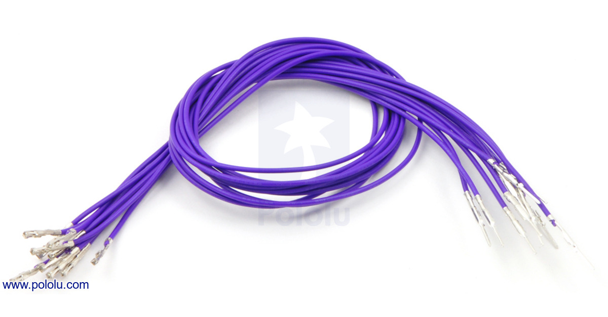 Pololu - Wires with Pre-Crimped Terminals 10-Pack M-F 12" Purple