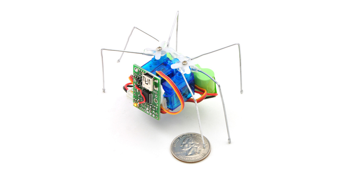 Pololu - Micro Maestro as the brains of a tiny hexapod robot.