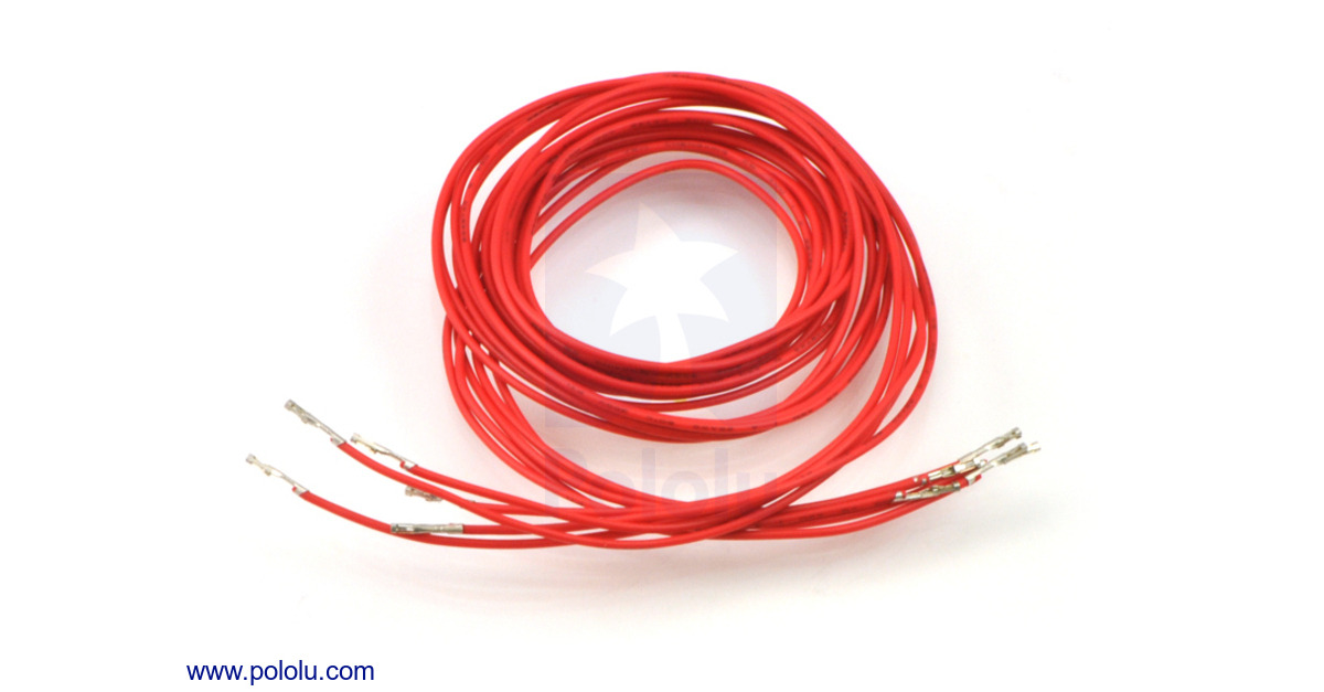 Pololu - Wires with Pre-Crimped Terminals 5-Pack F-F 36" Red