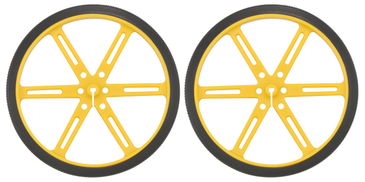 Pololu Wheel 90×10mm Pair – Yellow.