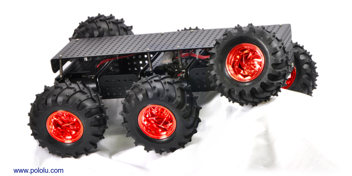 Pololu - Dagu Wild Thumper 6WD All-Terrain Chassis, Black, 75:1