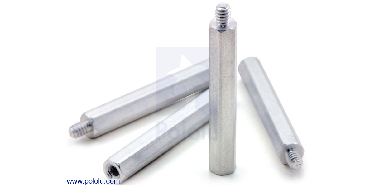 Pololu - Aluminum Standoff: 1-1/4" Length, 4-40 Thread, M-F (4-Pack)