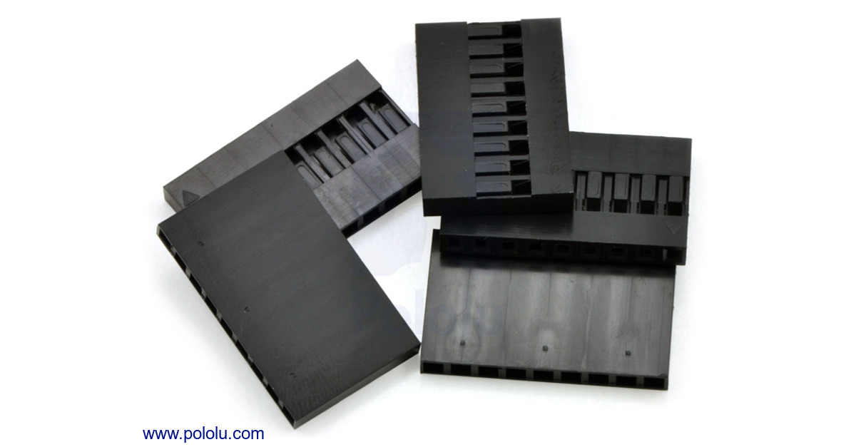 Pololu - 0.1" (2.54mm) Crimp Connector Housing: 1x9-Pin 5-Pack