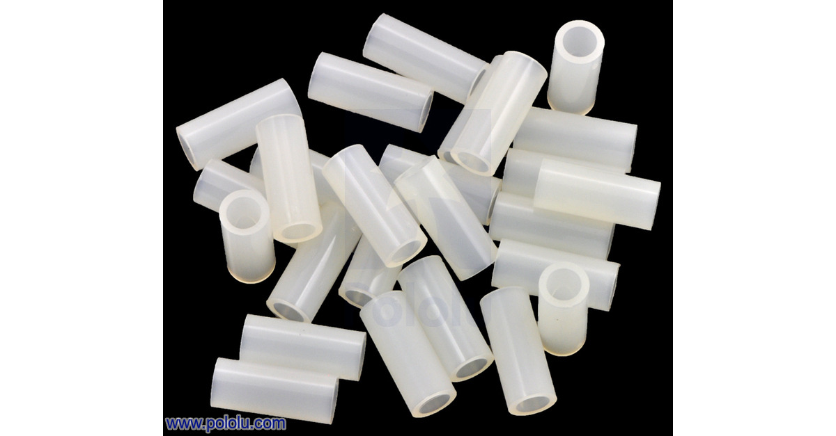 Pololu - Nylon Spacer: 12mm Length, 5mm OD, 3.3mm ID (25-Pack)