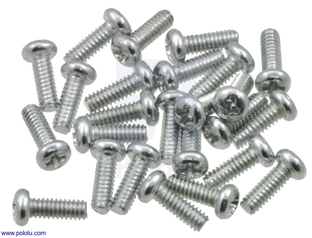 Pololu Machine Screw 2 56 1 4 Length Phillips 25 pack Pololu Machine Screw 2 56 1 4 Length Phillips 25 pack