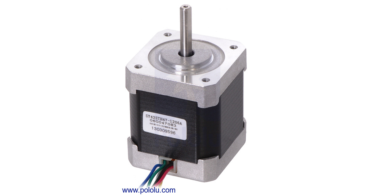 Pololu - Stepper Motor: Unipolar/Bipolar, 200 Steps/Rev, 42×48mm, 4V, 1 ...